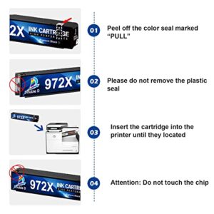 DOUBLE D 972X 972A (Upgraded Chip) Compatible Replacement for HP 972X 972A 972 Ink Cartridges, for HP PageWide Pro 477dw 477dn 577dw 577z 452dn 452dw 552dw P55250dw P57750dw, 1 Black