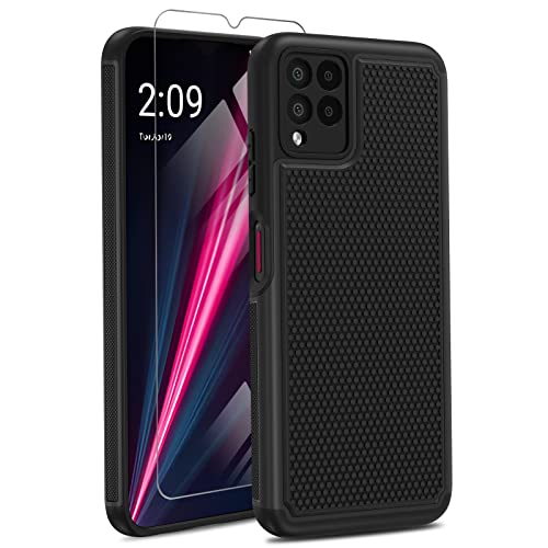 FNTCASE for REVVL 6 PRO 5G Case: T-Mobile REVVL 6 Pro Cover - Shockproof Protective Phone Cases with Textured Shell Protection (Black)