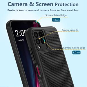 FNTCASE for REVVL 6 PRO 5G Case: T-Mobile REVVL 6 Pro Cover - Shockproof Protective Phone Cases with Textured Shell Protection (Black)