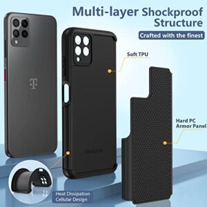 FNTCASE for REVVL 6 PRO 5G Case: T-Mobile REVVL 6 Pro Cover - Shockproof Protective Phone Cases with Textured Shell Protection (Black)