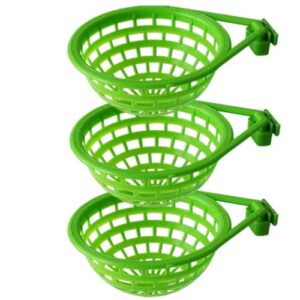 fkumlun 3pcs plastic canary nest-bird nest plastic hollow hanging cage eggs hatching tool bird breeding hut nest pan(green)