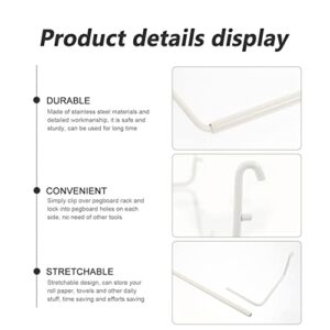 Cabilock 2pcs Organizer Hooks Hanging Multifunctional Kitchen Continuous Bathroom White Laundry Extendable: Workshop Accessory Toilet Holder Room Pegboard Organization Stainless Extendable