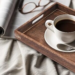 Home is So Good to Be - Rectangle Wooden Coffee Serving Tray with Handles, Funny Rustic Farmhouse Foods Tray Coffee Table Tray Home Kitchen Decorative for Christmas Birthday Housewarming Gifts