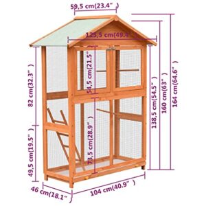 GOLINPEILO Bird Cage Solid Pine & Fir Wood 49.4"x23.4"x64.6"