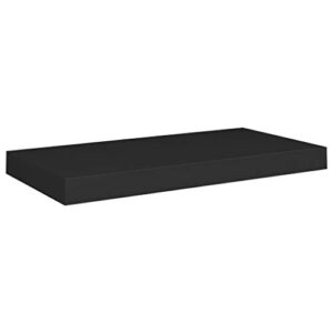 WIFESE 20x9x2 IN Black Floating Shelves 2-Set Wall Shelves Hanging Shelves Decor Aesthetic Book Shelf for Wall with Invisible Brackets MDF Material for Bathroom Living Room and Bedroom Easy to Install