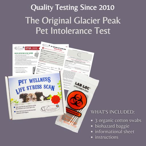 Glacier Peak Holistics - The Original Pet Wellness Life Stress Scan | Simple At Home Hair and Saliva Collection Kit to Test Over 300 Food and Environmental Stressors and Sensitivity in Your Dog or Cat