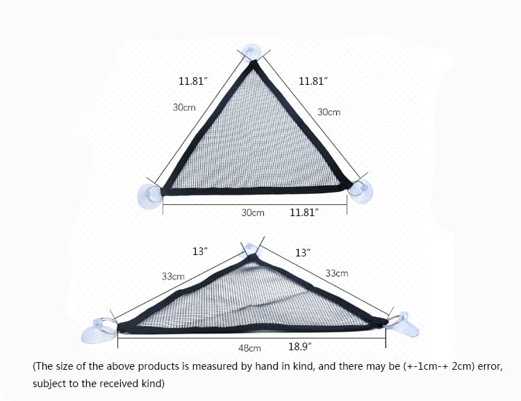 2 Pack（Small） Bearded Dragon Lizards Hammock Triangle Shape with Strong Suction Cup Reptile Hammock Decor Accessories Suitable for Large & Small Geckos, Chameleon or Lizards