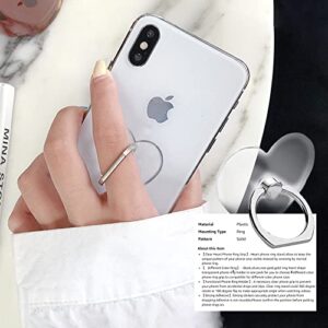 SKYPIA Transparent Finger Ring Stand Holder,4 Pack Cell Phone Stand Finger Grip Kickstand 360° RotationMount Hooks for iPhone and More Smartphones (Heart)