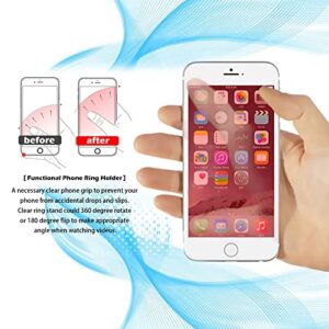 SKYPIA Transparent Finger Ring Stand Holder,4 Pack Cell Phone Stand Finger Grip Kickstand 360° RotationMount Hooks for iPhone and More Smartphones (Heart)