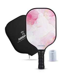 aieoposo pickleball paddles, pickleball gift, fiberglass pickleball rackets, wristbands and pickleball cover - indoor & outdoor pickleball set for beginners & intermediate players