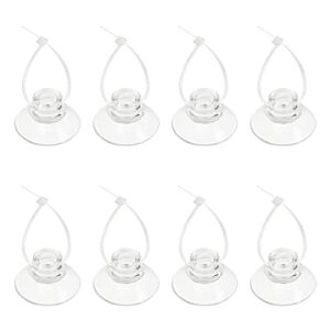 jegtew 8 pack suction cups with 8 pieces adjustable zip ties， aquarium suction cup for aquarium fish tank binding moss shrimp dodging nest