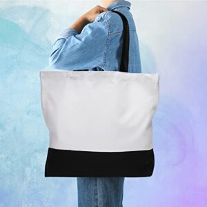 16 Pack Canvas Tote Bag and Makeup Bag Blank Plain Canvas Bag Large Reusable Grocery Bags Shopping Cloth Bags with Handles DIY Craft Bag Canvas with Zipper Cosmetic Bag