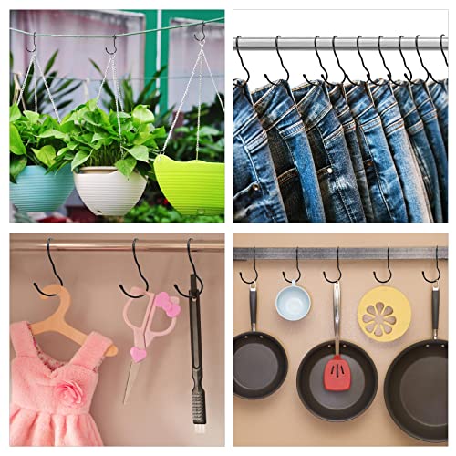 24 Piece 3.9" S Shaped Hooks Stainless Steel Metal Larger Hangers Hooks for Heavy Duty Hanging Kitchen, Work Shop, Bathroom, Garden