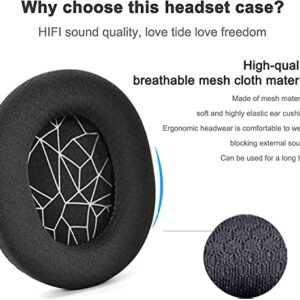 Arctis 9X Replacement Earpads Printing Mesh Ear Cushions for SteelSeries Arctis 1/3/5/7/9 Arctis Pro Arctis 9X Headphones Noise Canceling Headset Ear Pads Earmuff Repair Parts (Black+White)