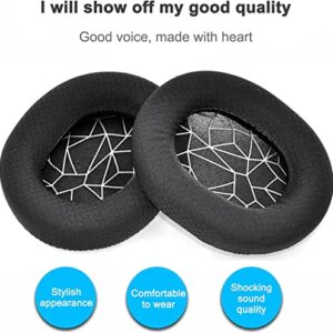 Arctis 9X Replacement Earpads Printing Mesh Ear Cushions for SteelSeries Arctis 1/3/5/7/9 Arctis Pro Arctis 9X Headphones Noise Canceling Headset Ear Pads Earmuff Repair Parts (Black+White)