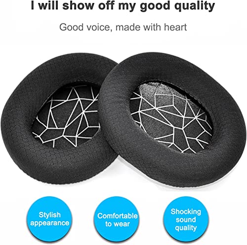 Arctis 9X Replacement Earpads Printing Mesh Ear Cushions for SteelSeries Arctis 1/3/5/7/9 Arctis Pro Arctis 9X Headphones Noise Canceling Headset Ear Pads Earmuff Repair Parts (Black+White)