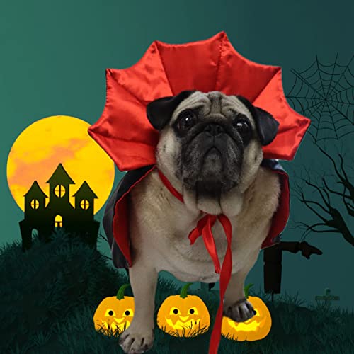 Dog Cape Costume Halloween Dog Costume Dog Vampire Devil Costume Dog Halloween Cloak Cape Halloween Costumes for Cats Small Medium Dogs