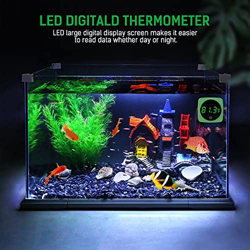 Aquarium Thermometer Digital, PAIZOO Fish Tank Thermometer Accurate LED Display to ±0.9°F Tank Thermometer Aquarium Temperature Measurement Suitable for Fish, Axolotl, Turtle or Aquatic