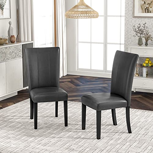 DHHU Furniture, 7-Piece Dining 1 Faux Marble Top Upholstered-Seats, Kitchen Table Set for 6, Black