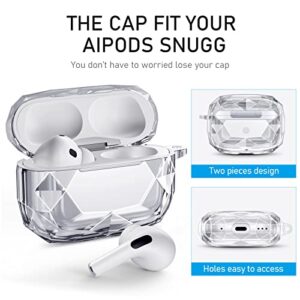 Youskin Airpod Pro 2 Case 2022 Diamond Crystal Clear, AirPods Pro 2nd Generation Case Cover, Full-Body Shockproof Hard Shell Protective for Men Women with Keychain，Crystal Clear