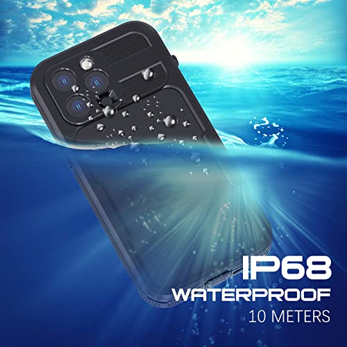 Ezanmull for iPhone 14 Pro Max Waterproof Case with Built-in Screen Protector Dustproof Shockproof Drop Proof Case, Rugged Full Body Underwater Protective Cover for iPhone 14 Pro Max 6.7" Black