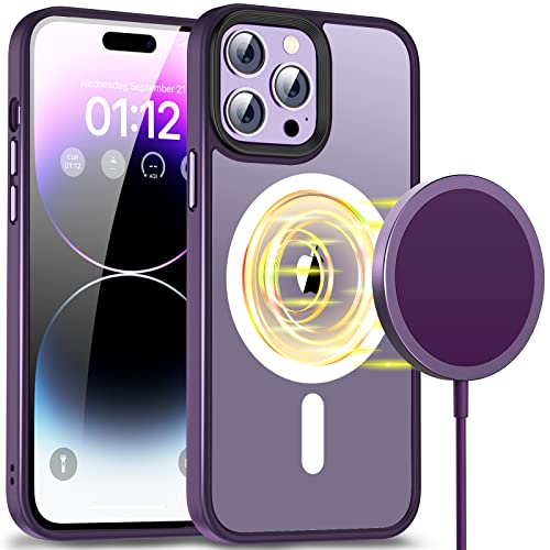 YLLZI [2 in 1 Magnetic Case with Charger Designed for iPhone 14 Pro Case, Compatible with MagSafe, Military-Grade Drop Protection, Slim Phone Case for 14 Pro 6.1'' 2022, Deep Purple