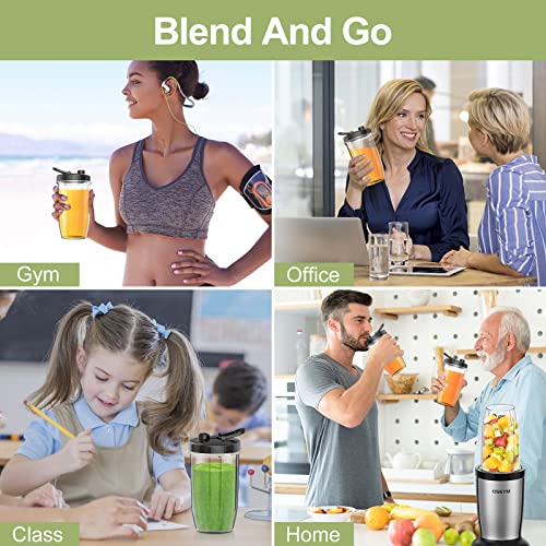 OSEYM Personal Blender for Shakes and Smoothies, 19 Pieces Set Blender for Shakes, 850W Smoothie Blender With 2 * 17 Oz & 10 Oz To-Go Cups, Easy to Clean, BPA Free (Black)