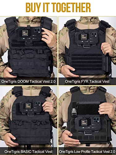 OneTigris Tactical Vest Phone Holder, Universal Chest Cell Phone Board Plate Carrier Phone Mount for Screen Size 4.7"-6.7"