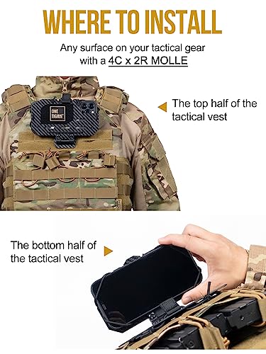 OneTigris Tactical Vest Phone Holder, Universal Chest Cell Phone Board Plate Carrier Phone Mount for Screen Size 4.7"-6.7"