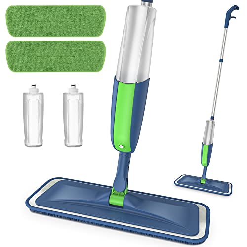 Spray Mops Microfiber Floor Mops for Floor Cleaning - MEXERRIS Wet Mops Dust Mop with 2X Washable Pads 2X Bottles Wood Floor Cleaning Mop Commercial Home Use for Hardwood Laminate Vinyl Tiles