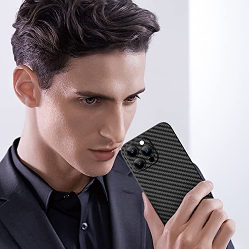 memumi [Upgraded Version Thin Case for iPhone 14 Pro Max Carbon Fiber Pattern 0.3mm Matte Back Cover for iPhone 14 Pro Max Ultra Thin Case with Mnimalist Design and Scratch Resistant Black