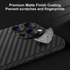 memumi [Upgraded Version Thin Case for iPhone 14 Pro Max Carbon Fiber Pattern 0.3mm Matte Back Cover for iPhone 14 Pro Max Ultra Thin Case with Mnimalist Design and Scratch Resistant Black