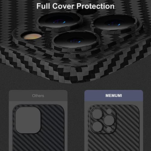 memumi [Upgraded Version Thin Case for iPhone 14 Pro Max Carbon Fiber Pattern 0.3mm Matte Back Cover for iPhone 14 Pro Max Ultra Thin Case with Mnimalist Design and Scratch Resistant Black