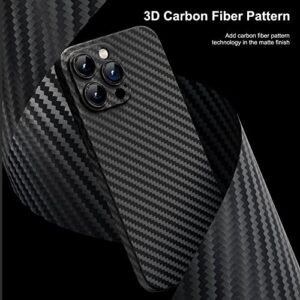 memumi [Upgraded Version Thin Case for iPhone 14 Pro Max Carbon Fiber Pattern 0.3mm Matte Back Cover for iPhone 14 Pro Max Ultra Thin Case with Mnimalist Design and Scratch Resistant Black