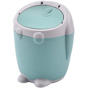 lifkome portable desk desktop trash can rabbit shape mini trash can with lid small countertop trash cans lidded waste bin pen holder for car bedroom kitchen office desktop green portable litter box