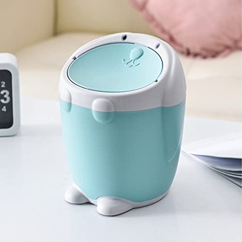 LIFKOME Portable Desk Desktop Trash Can Rabbit Shape Mini Trash Can with Lid Small Countertop Trash Cans Lidded Waste Bin Pen Holder for Car Bedroom Kitchen Office Desktop Green Portable Litter Box