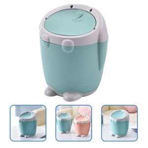 LIFKOME Portable Desk Desktop Trash Can Rabbit Shape Mini Trash Can with Lid Small Countertop Trash Cans Lidded Waste Bin Pen Holder for Car Bedroom Kitchen Office Desktop Green Portable Litter Box