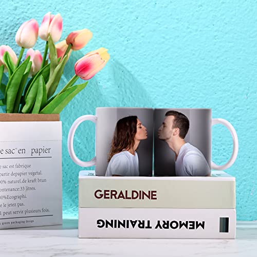 Yahenda 16 Pack Sublimation Mugs 11 oz Blank Coffee Mugs White DIY Coated Ceramic Cup Blank Mugs Bulk Drinking Cups White Ceramic Sublimation Mugs with Large Handle White Gift Box for Coffee Tea Milk