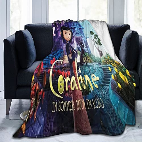 Coraline Super Soft Fleece Throw Blankets,60"X50"Teet Blanket Air Conditioner Blanket for Couch Sofa Chair Office Travelling Camping Gift