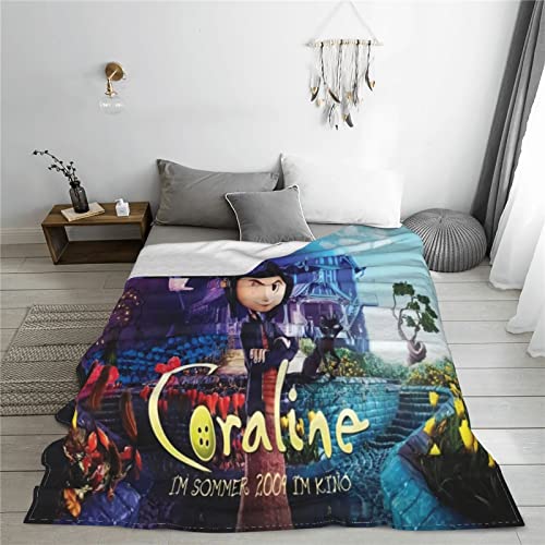 Coraline Super Soft Fleece Throw Blankets,60"X50"Teet Blanket Air Conditioner Blanket for Couch Sofa Chair Office Travelling Camping Gift