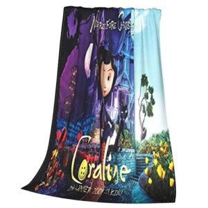 Coraline Super Soft Fleece Throw Blankets,60"X50"Teet Blanket Air Conditioner Blanket for Couch Sofa Chair Office Travelling Camping Gift