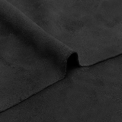 18"x60" Soft Faux Suede Fabric Upholstery Fabric Double-Sided Microsuede No Pilling and Smooth for Chair,Pillow,Sofa,Tablecloth,Curtains,Seats Sew (Black)