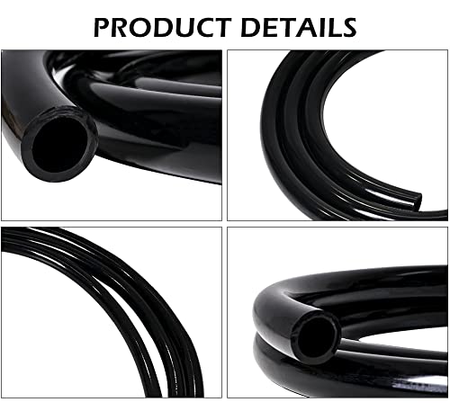 Feelers Black PVC Vinyl Tubing 1" ID x 1-1/4" OD Water Fish Tank Aquarium Air Line Lightweight Hose BPA Free, 9.84 Feet