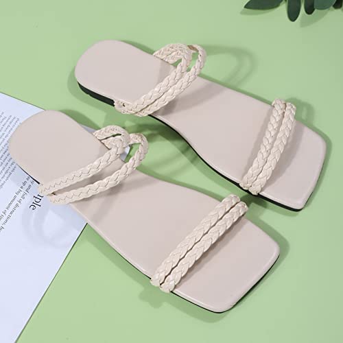 Sandals Beach Summer Open On Flat Slip Women's Toe Weave Breathable Color Slippers Slippers Women Cute Animal