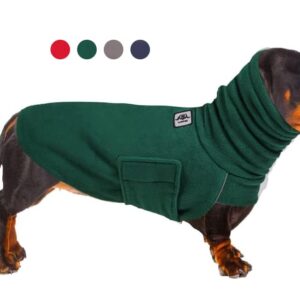 Dachshund Clothes, Dachshund Costumes for Medium Small Large Dogs, Dachshund Cold Weather Coat, Cold Weather Dachshund Coats, Dachshund Cold Coat (L, Green)