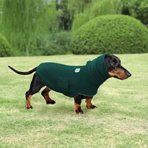 Dachshund Clothes, Dachshund Costumes for Medium Small Large Dogs, Dachshund Cold Weather Coat, Cold Weather Dachshund Coats, Dachshund Cold Coat (L, Green)