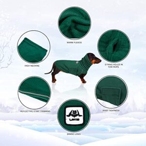 Dachshund Clothes, Dachshund Costumes for Medium Small Large Dogs, Dachshund Cold Weather Coat, Cold Weather Dachshund Coats, Dachshund Cold Coat (L, Green)