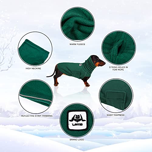 Dachshund Clothes, Dachshund Costumes for Medium Small Large Dogs, Dachshund Cold Weather Coat, Cold Weather Dachshund Coats, Dachshund Cold Coat (L, Green)