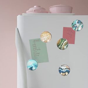 Skycase 10 Pack Refrigerator Magnets,Strong Magnetic Glass Fridge Sticker,Round Fridge Magnets Decoration for Home,Office,School,1.2 inch-Marble Crystal