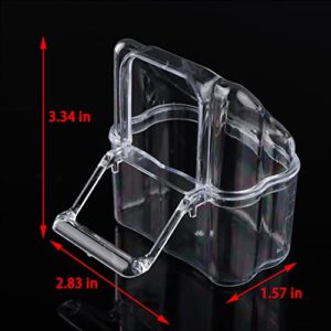 4 Pcs Bird Cage Feeder Plastic Cups Acrylic Feeding Bowl Anti- Splashing Water Food Feeder Box (for Bird Cage with Spring Door)